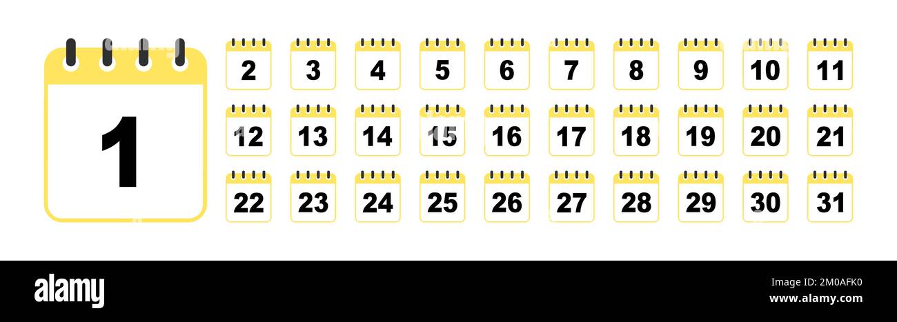 Calendar days icons set. Full month Stock Vector Image & Art - Alamy