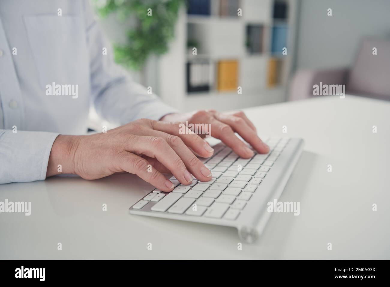 Close up cropped portrait of digital marketing expert hands fingers ...