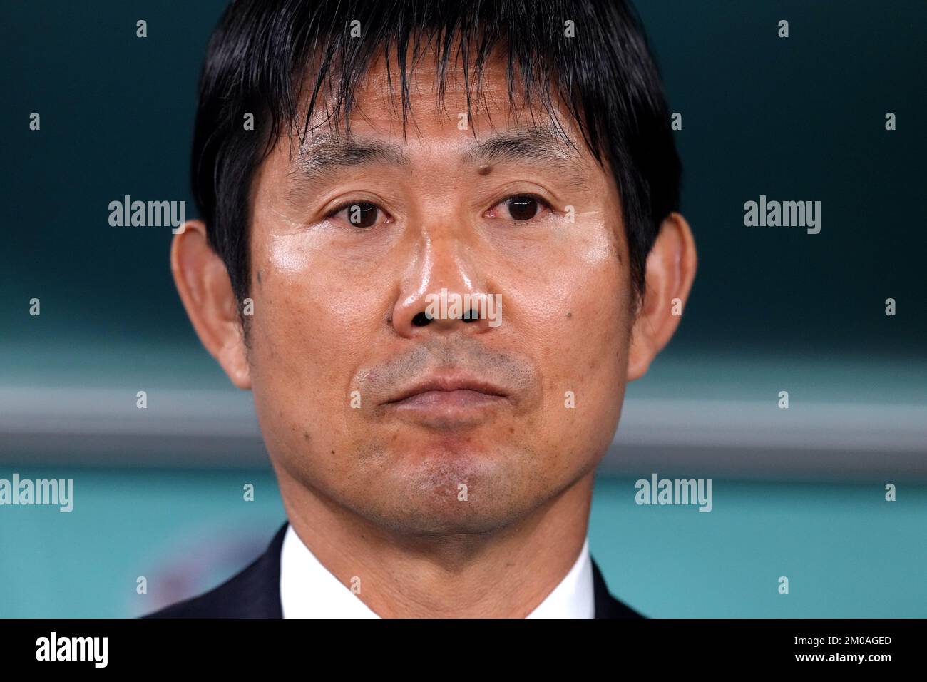 Japan manager Hajime Moriyasu during the FIFA World Cup Round of ...