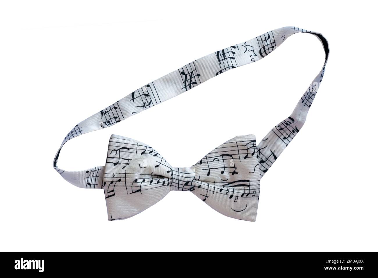 White bow tie with musical notes on isolated on white background Stock ...
