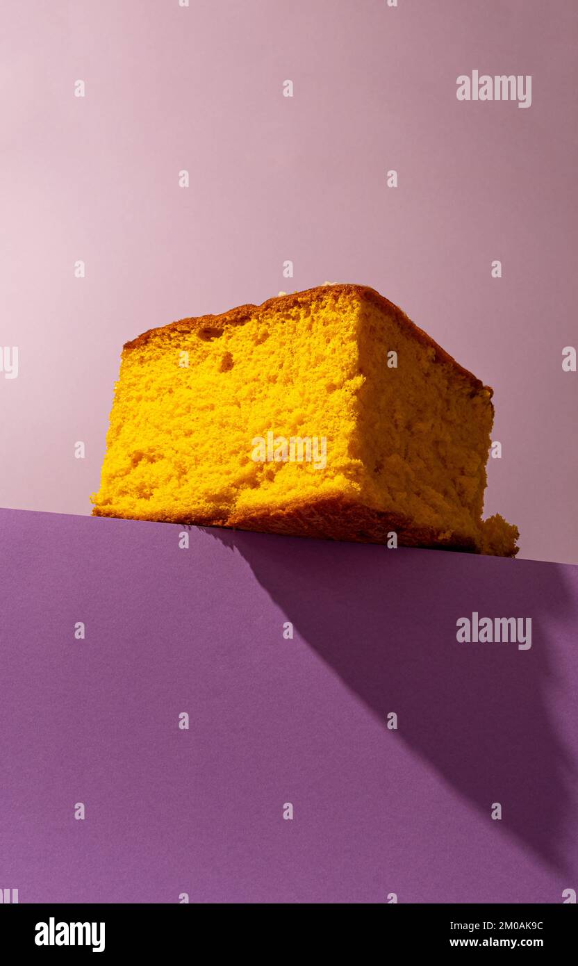 Pao de Lo - typical cake of Portugal on purple background Stock Photo ...