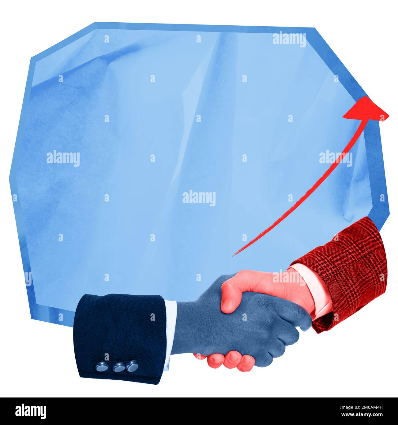 Business partners. Firm handshake. Contemporary art collage ...