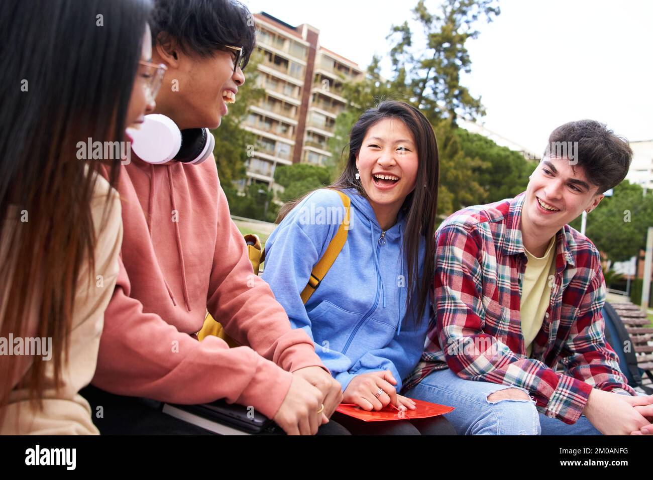 Education high school and people concept - group of happy teenage ...