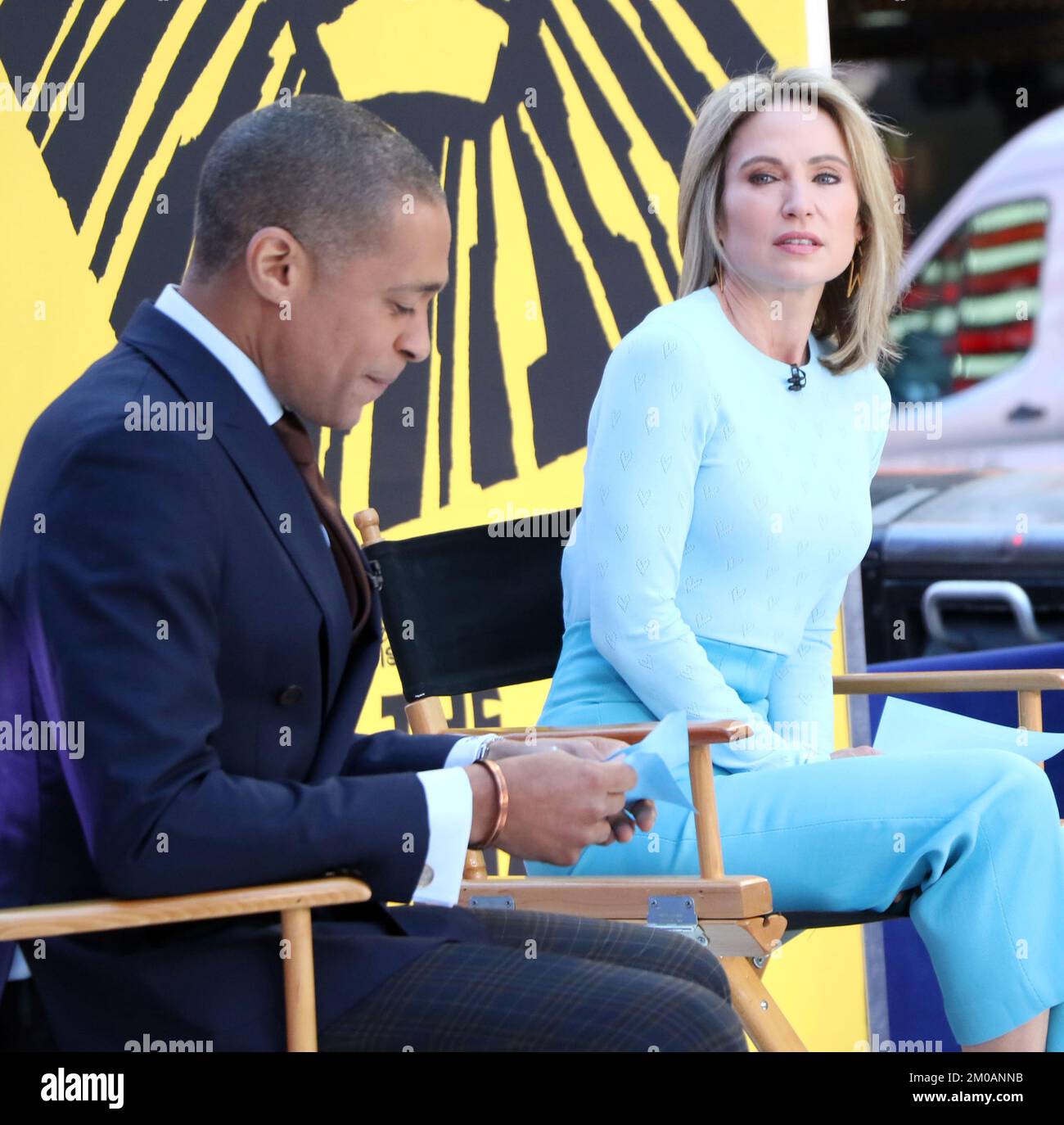 NEW YORK, NY- MAY 11: T.J. Holmes, Amy Robach, on the set of Good ...