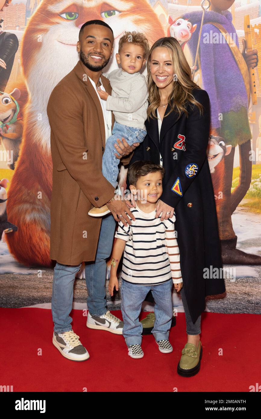 Aston Merrygold and Sarah Richards with their children attend a Gala ...