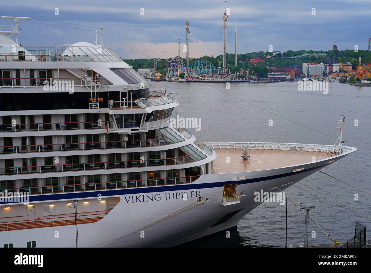 STOCKHOLM, SWEDEN -30 MAY 2022- View of the Viking Jupiter, a cruise ship from Viking Ocean ...
