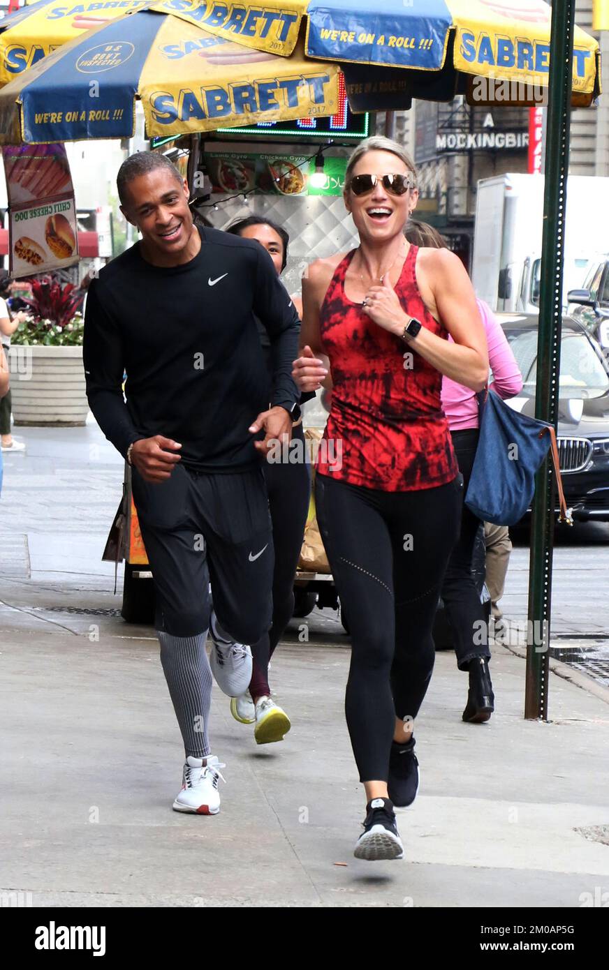 New York, NY, USA. 02nd June, 2022. Amy Robach, T.J. Holmes running to ...