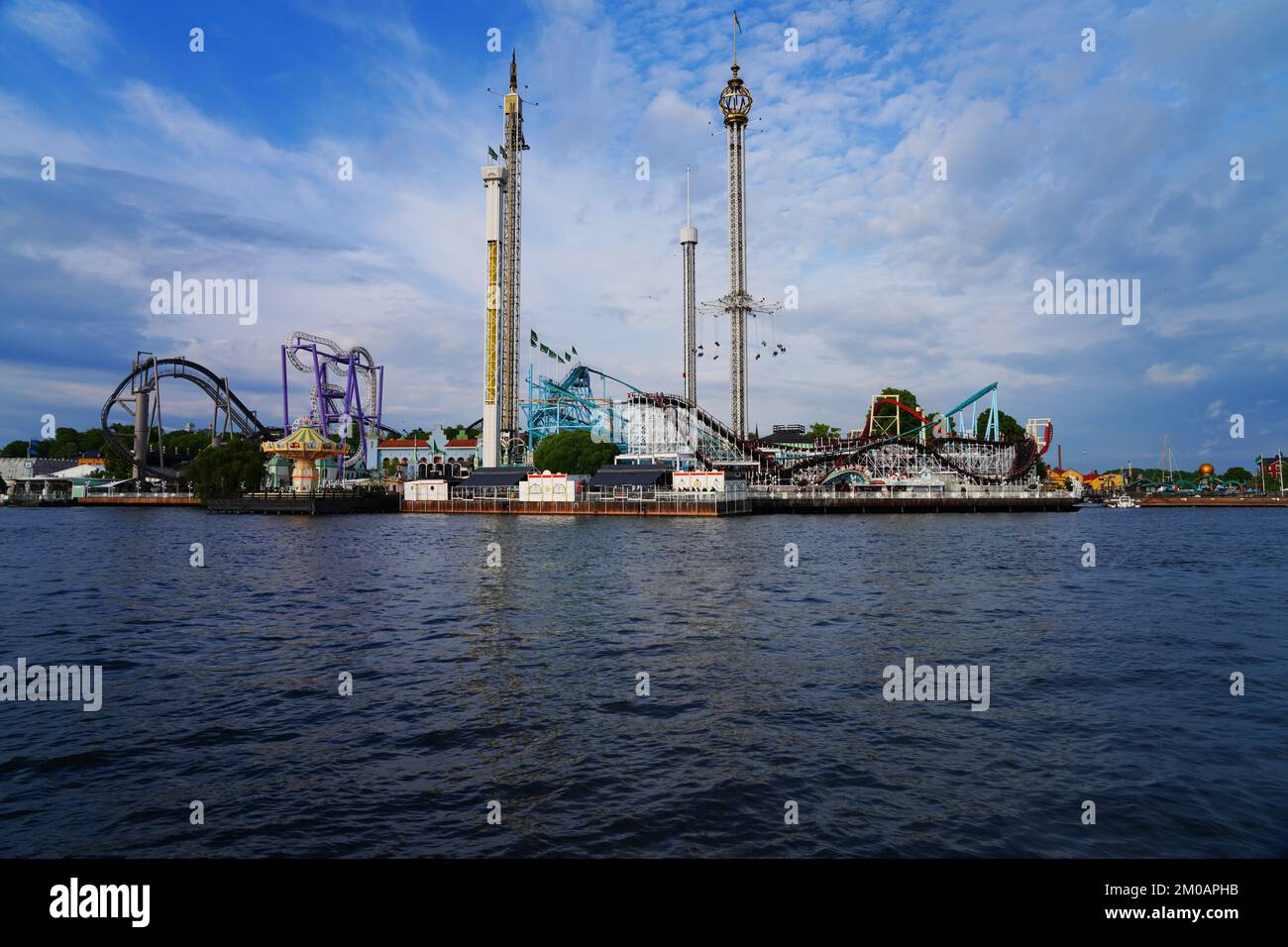 STOCKHOLM, SWEDEN -30 MAY 2022- View of the Grona Lund (Gronan), a ...