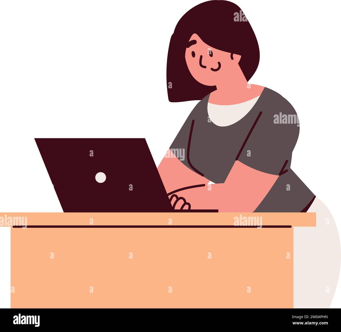 woman working with laptop Stock Vector Image & Art - Alamy
