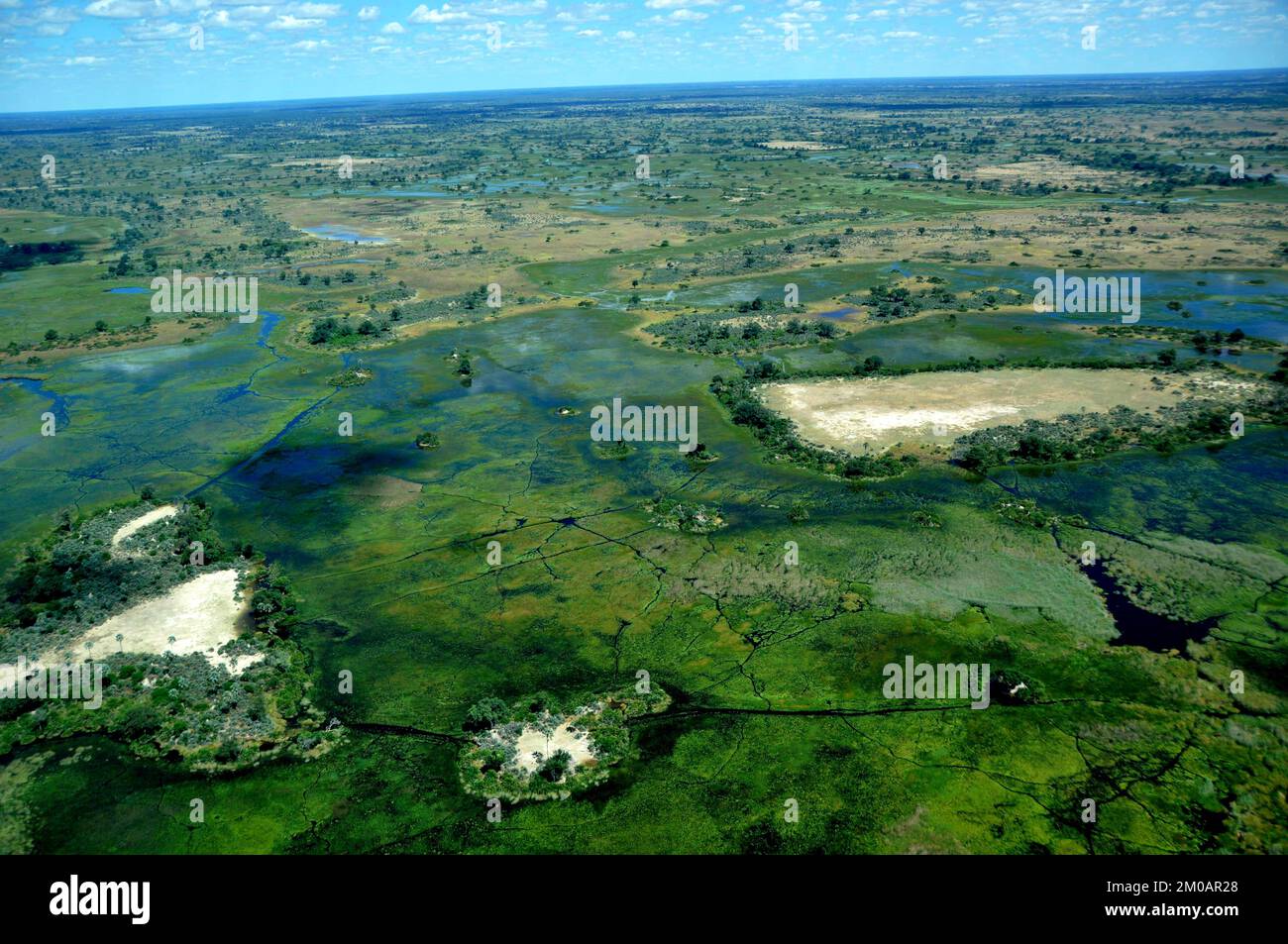 Das Okavango-Delta - der Welt grösstes Binnendelta in der Kalahri - ist ...