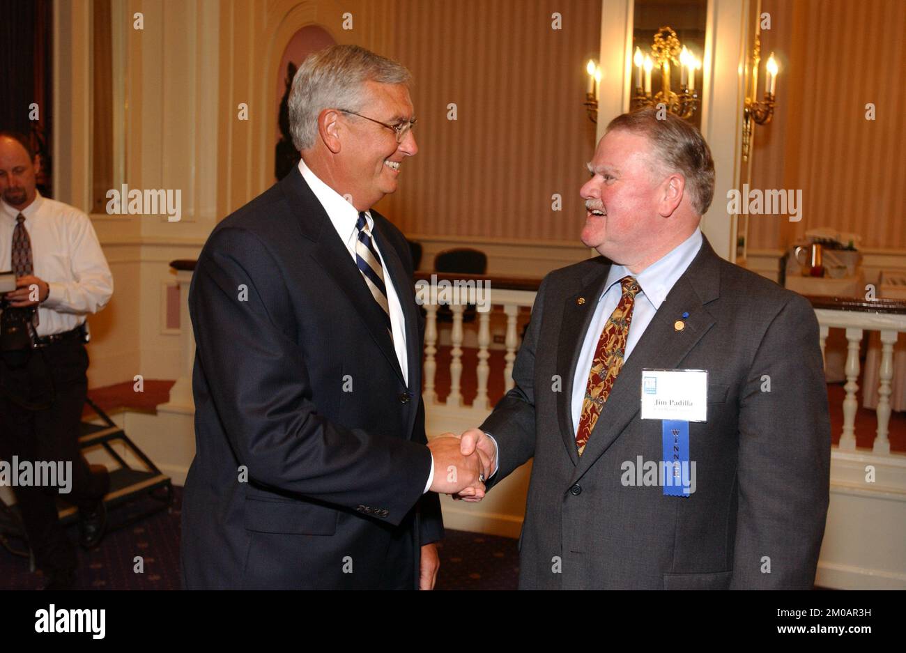 Mike Leavitt with unknown individuals; Stephen Johnson at Clean Air ...