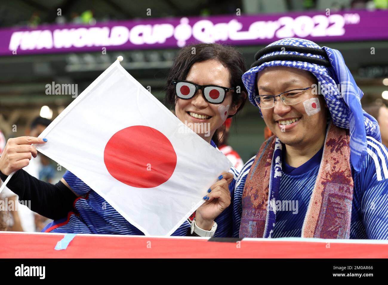 Al Wakrah, Qatar. 5th December, 2022. Fans pose for a photo prior the ...