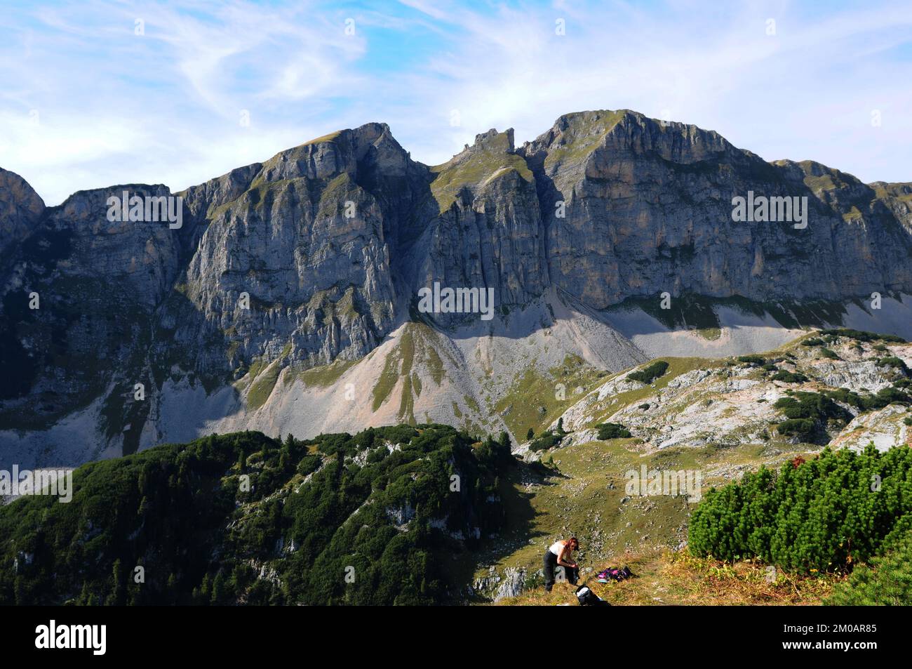 Panorama Rofan mountain range at Achensee in Tirol Stock Photo - Alamy