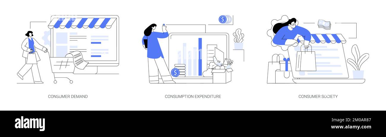 Consumer society abstract concept vector illustrations Stock Vector ...