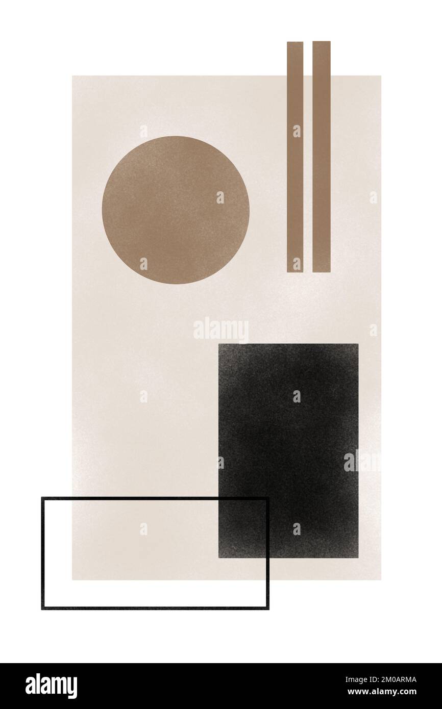 Abstract Geometric Shapes Grunge Pattern. Black and Beige Geometric ...