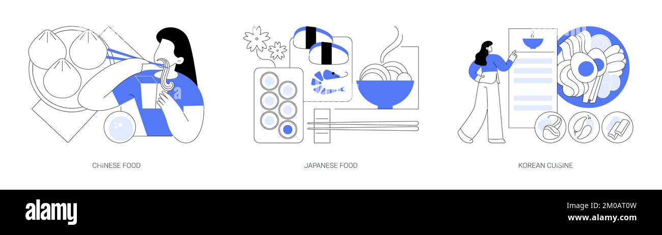 Asian food abstract concept vector illustrations Stock Vector Image ...