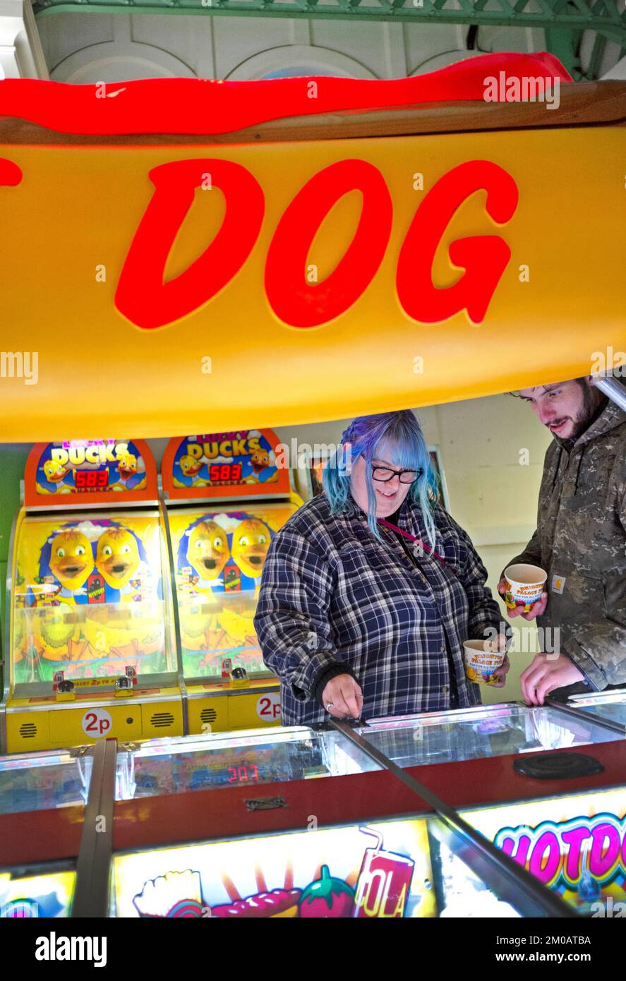 Blue arcade game machine hi-res stock photography and images - Alamy