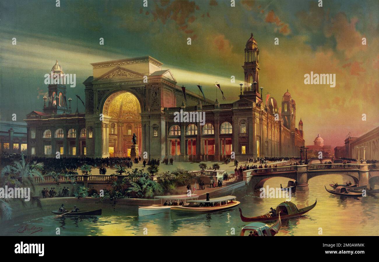 Electrical building, World's Columbian Exposition, Chicago, 1892 Stock ...