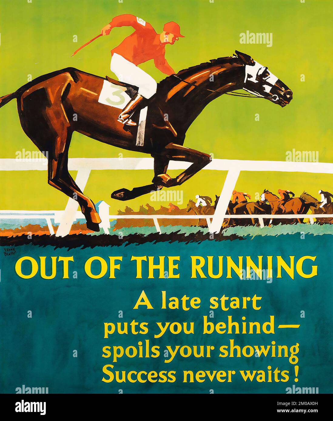 Vintage poster by Frank T. Beatty - Out of the Running - 1929 - jockey ...