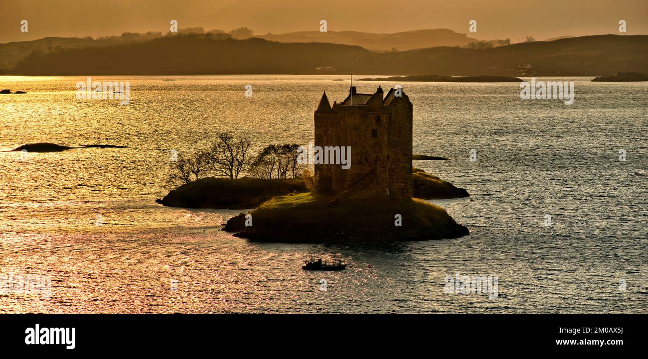 Castle Stalker at last light Stock Photo - Alamy
