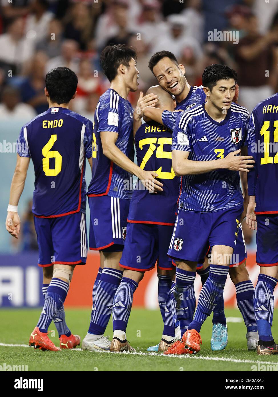 AL WAKRAH - (LR) Wataru Endo of Japan, Daichi Kamada of Japan, Diazen ...