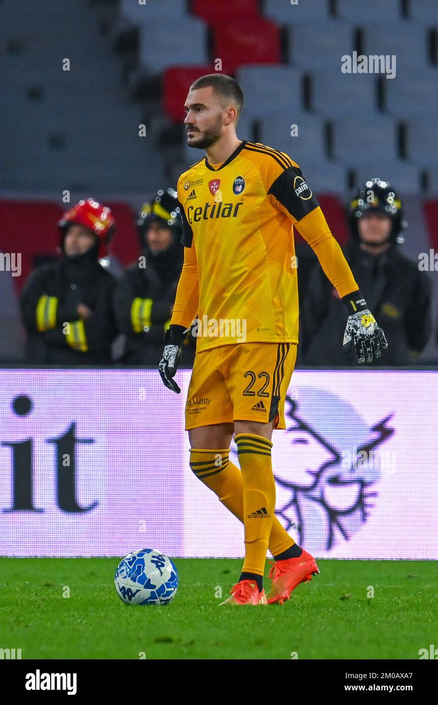 San Nicola stadium, Bari, Italy, December 04, 2022, Pisa's Alessandro ...