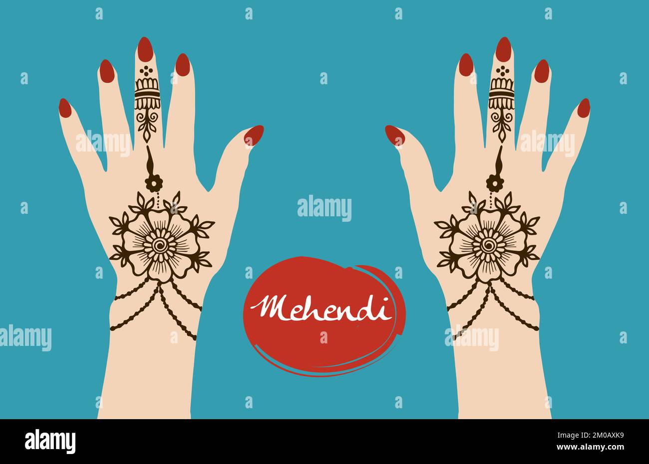 Arabic henna hands Stock Vector Images - Alamy