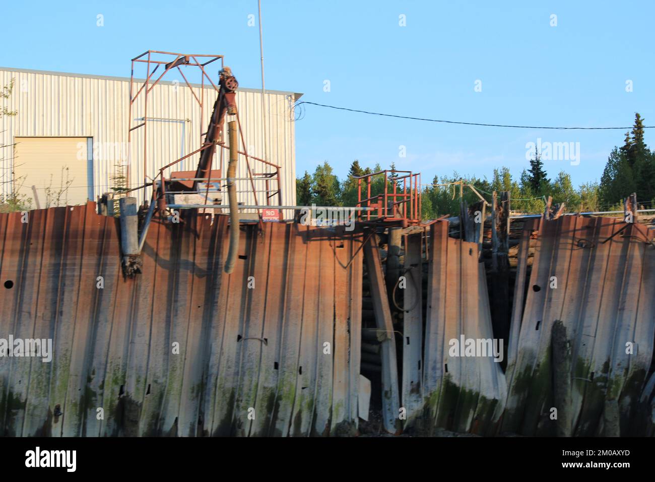 Fish loading station on river in Alaska Stock Photo - Alamy