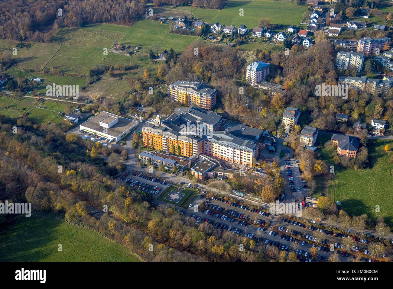 Aerial view, Herdecke Community Hospital and Herdecke Waldorf ...
