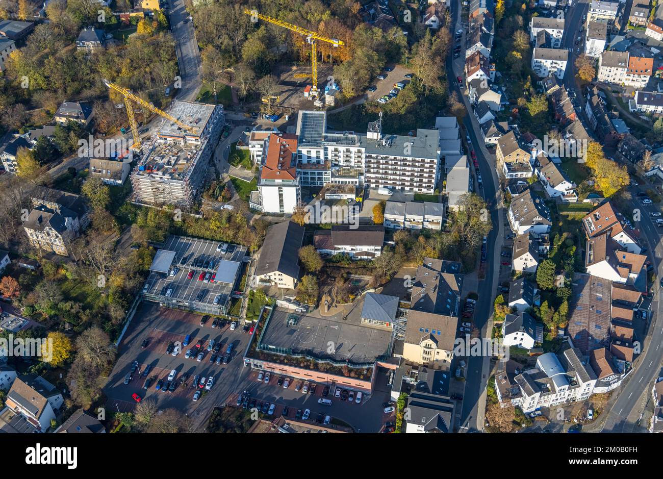 Aerial view, construction site retirement home GVS Herdecke in Herdecke ...