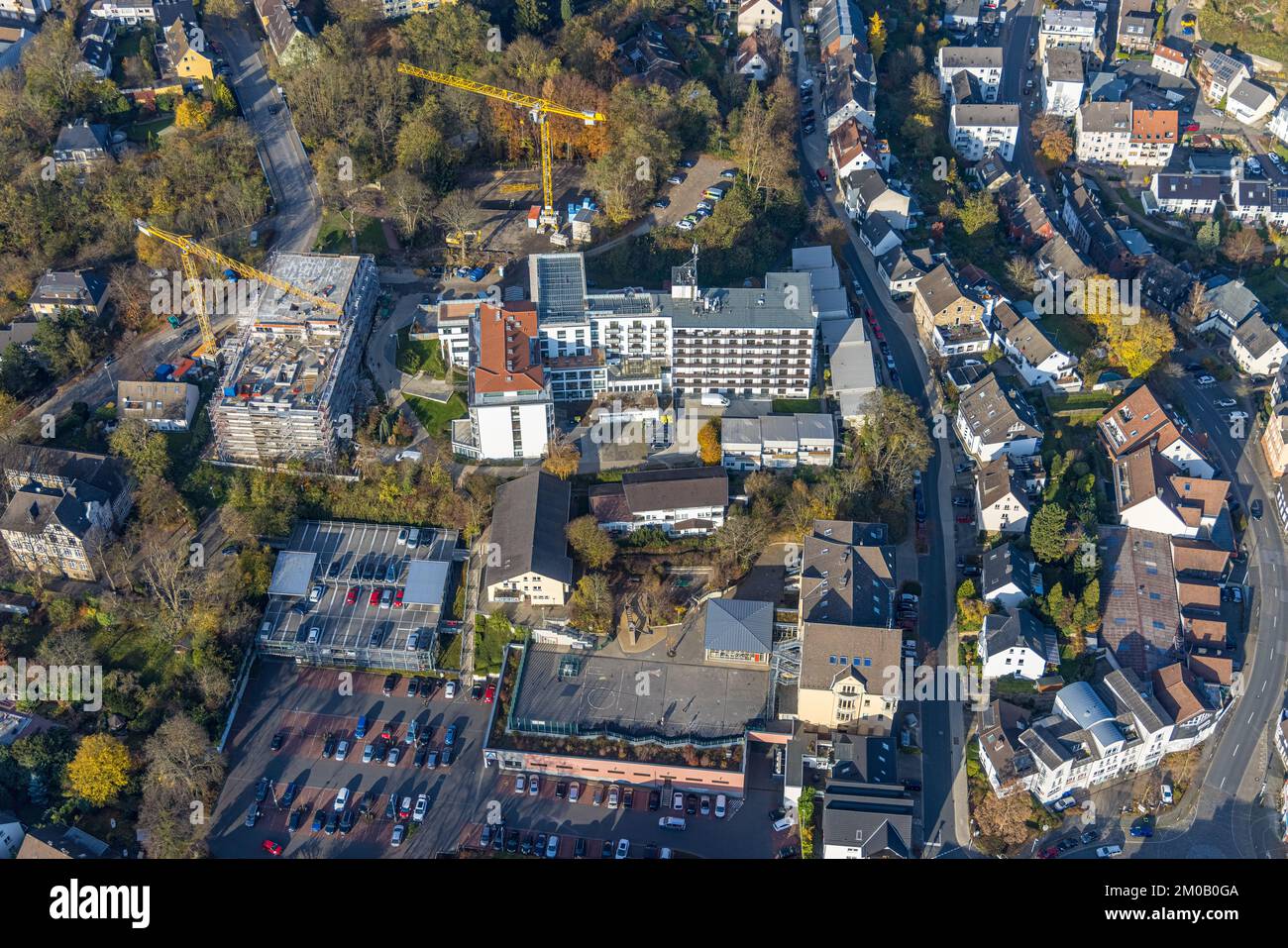 Aerial view, construction site retirement home GVS Herdecke in Herdecke ...