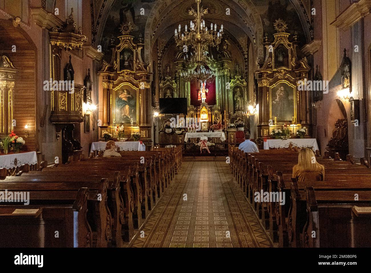 Interior of the Roman Catholic Church and place of Worship down town ...
