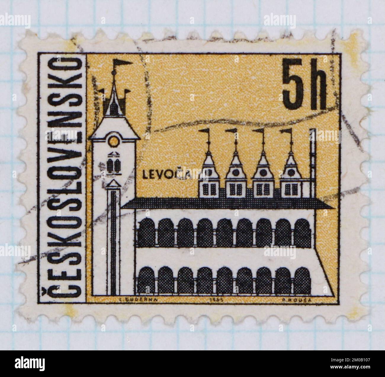 Photo of a postage stamp from Czechoslovakia Levoča Czechoslovak cities ...