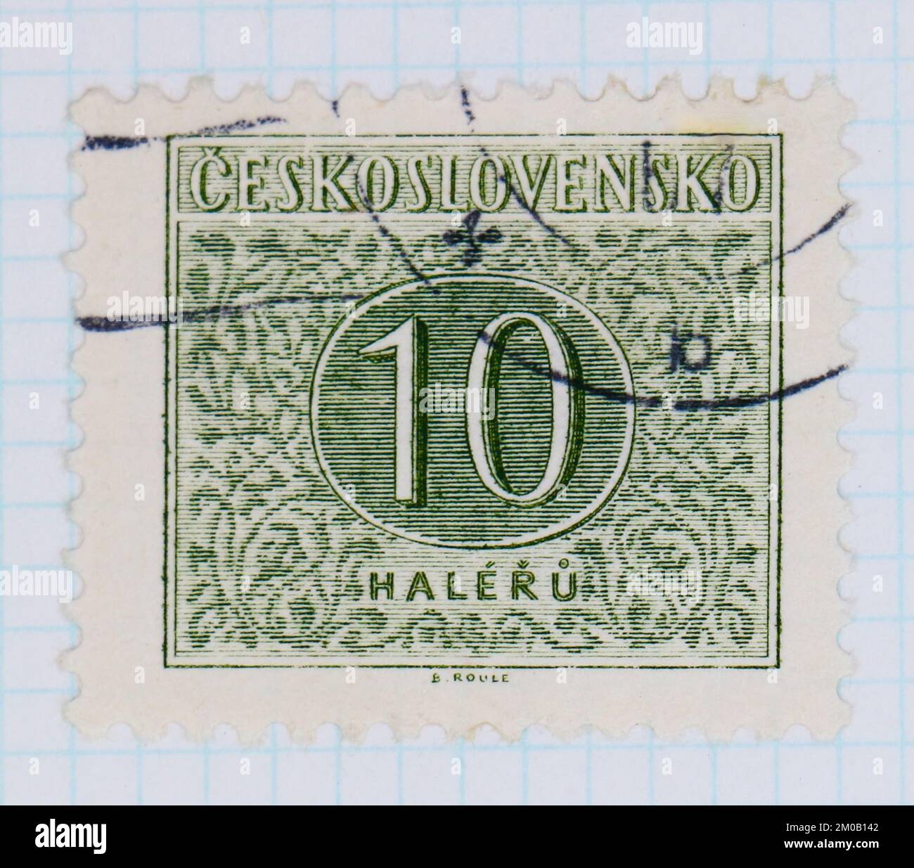 Photo of a postage stamp from Czechoslovakia New Number Drawing Postage ...