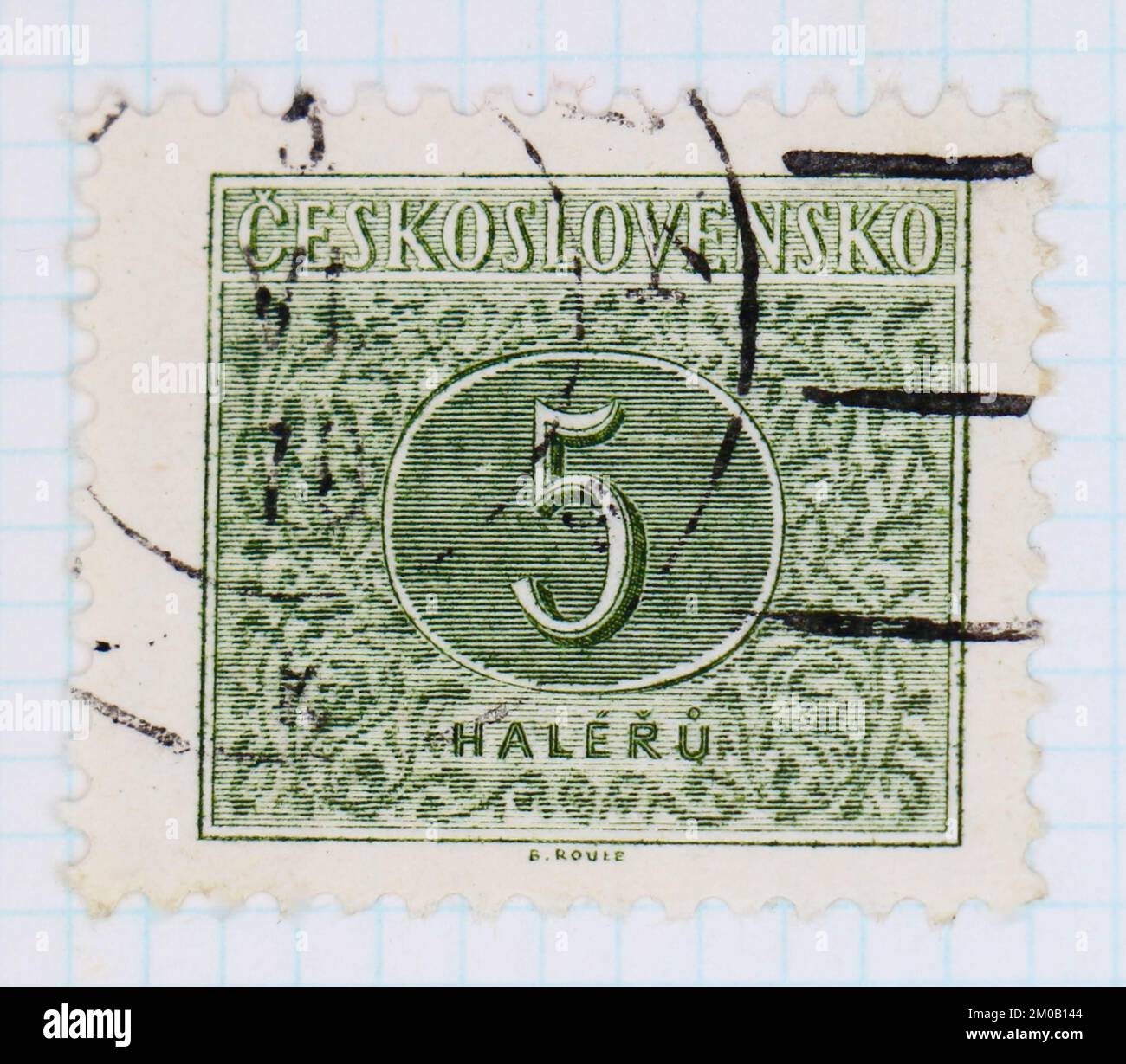 Photo of a postage stamp from Czechoslovakia New Number Drawing Postage ...