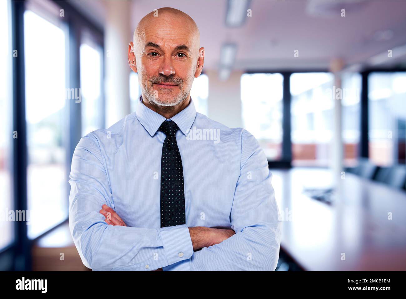 Portrait of confident male CEO standing at the office. Mature manager ...