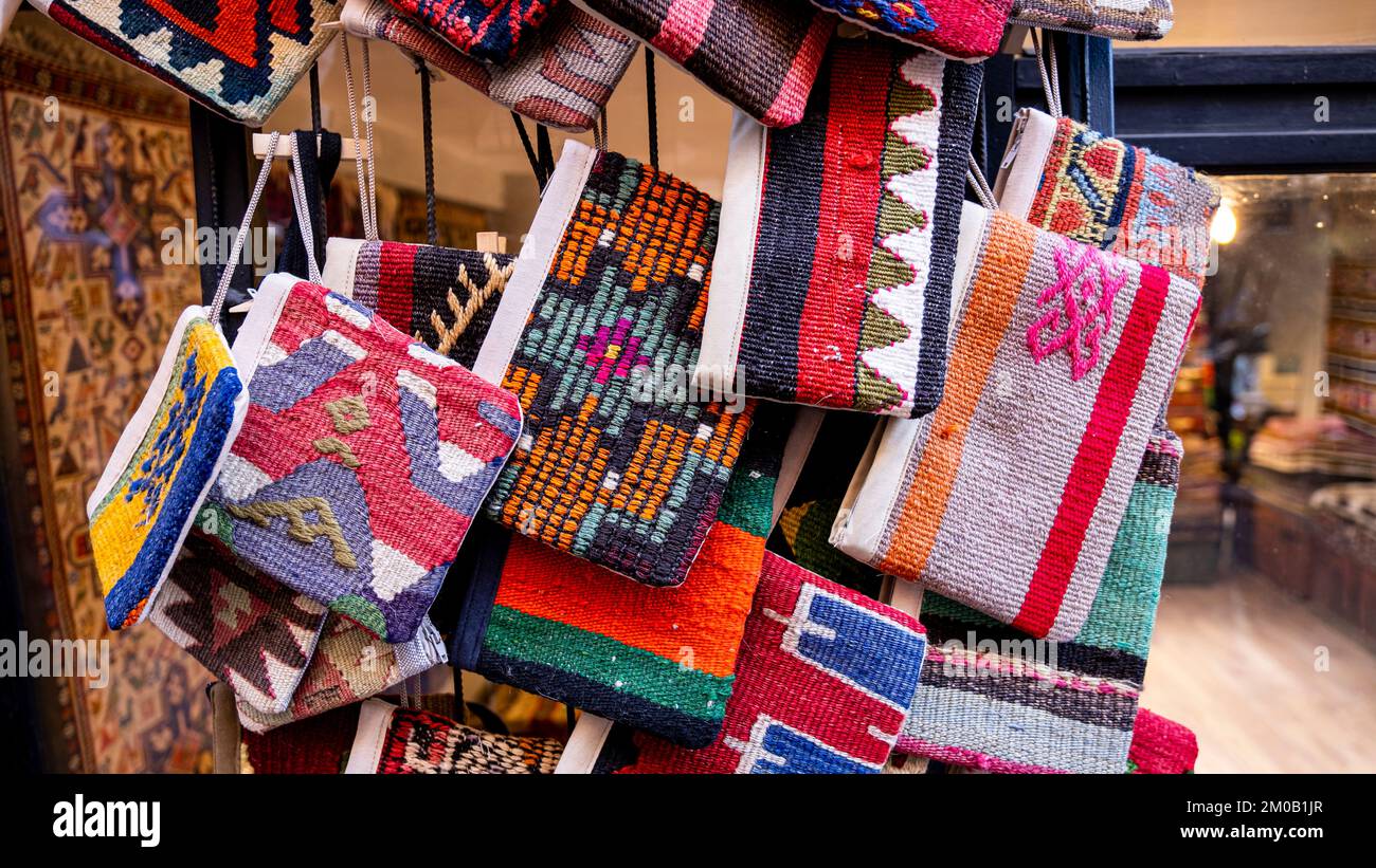 Small wallet bags prepared with traditional weaving methods, Turkish ...