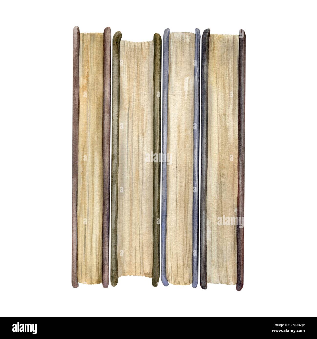 Book. Watercolor. Set. Illustration for clipart. Designed for writer ...