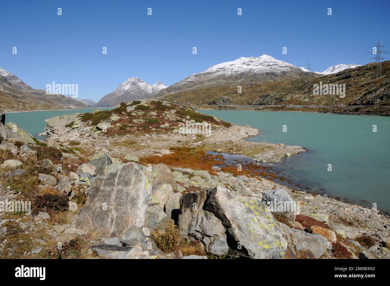 Mountain Trekking in the Swiss Alps at Glacier Lake Lago Bianco on the ...
