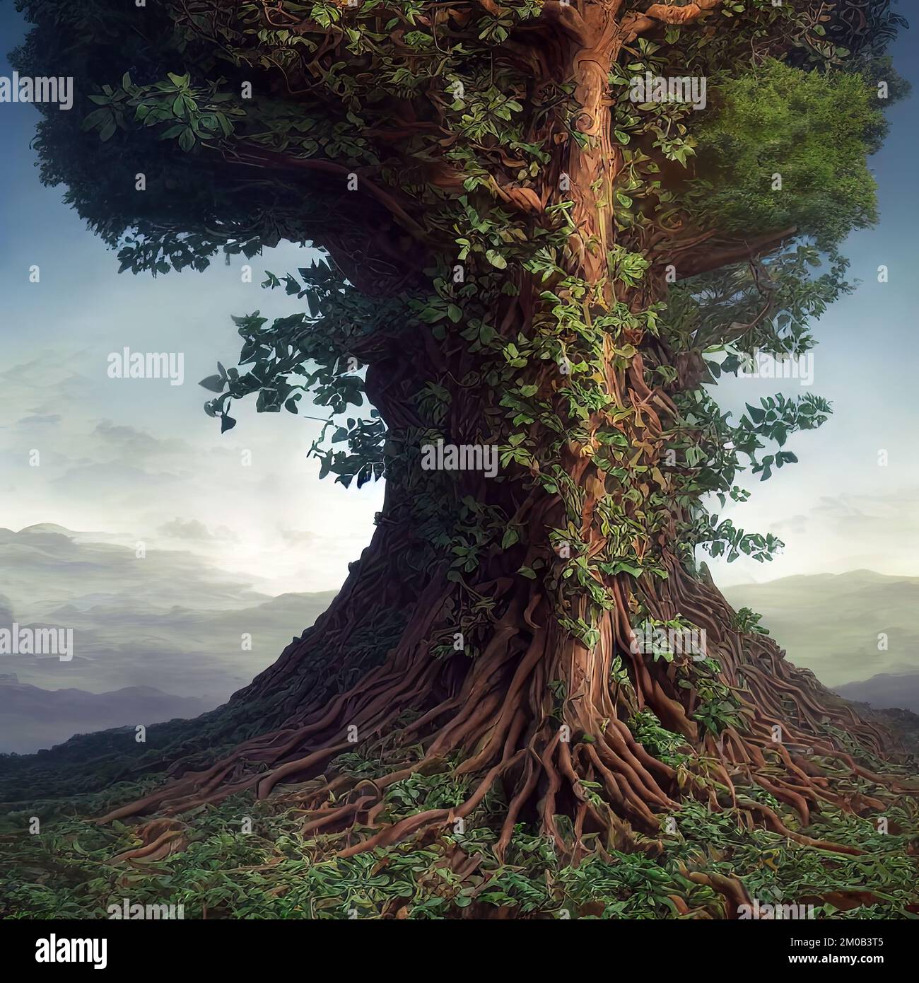 3d rendering of fantasy mythological teee of life Stock Photo - Alamy