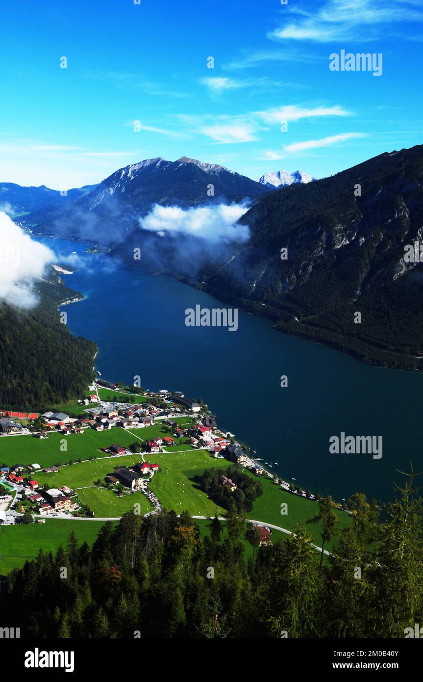 Austria: View from Karwendel to Lake Achensee in Pertisau, Vorarlberg ...