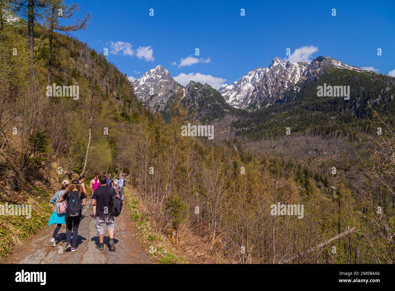 Tatras, Slovakia: 8 May 2022: People hiking on High Tatra Mountain ...