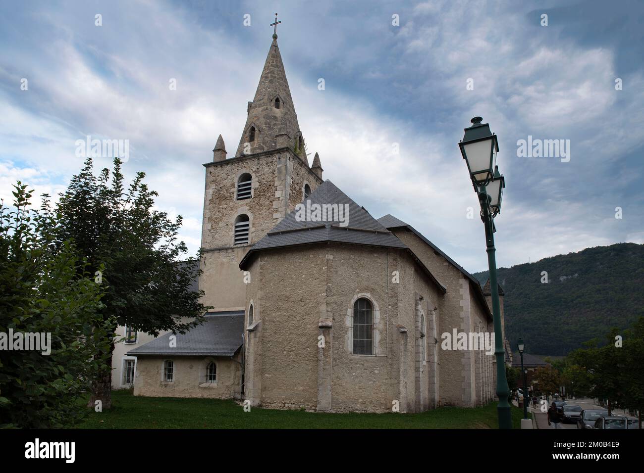 Architecture of the village church of Autrans in the Alps in France ...