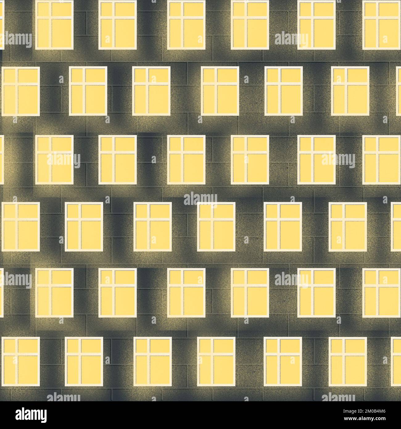 windows on brown brick house wall. seamless background illustration ...