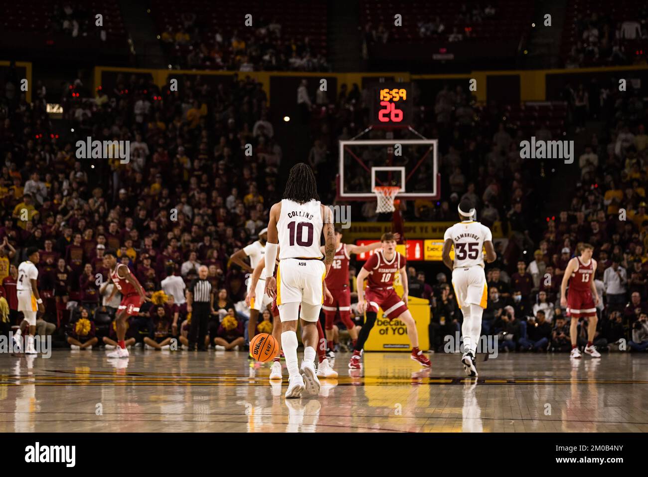 Arizona State guard Frankie Collins (10) takes the ball down court in ...