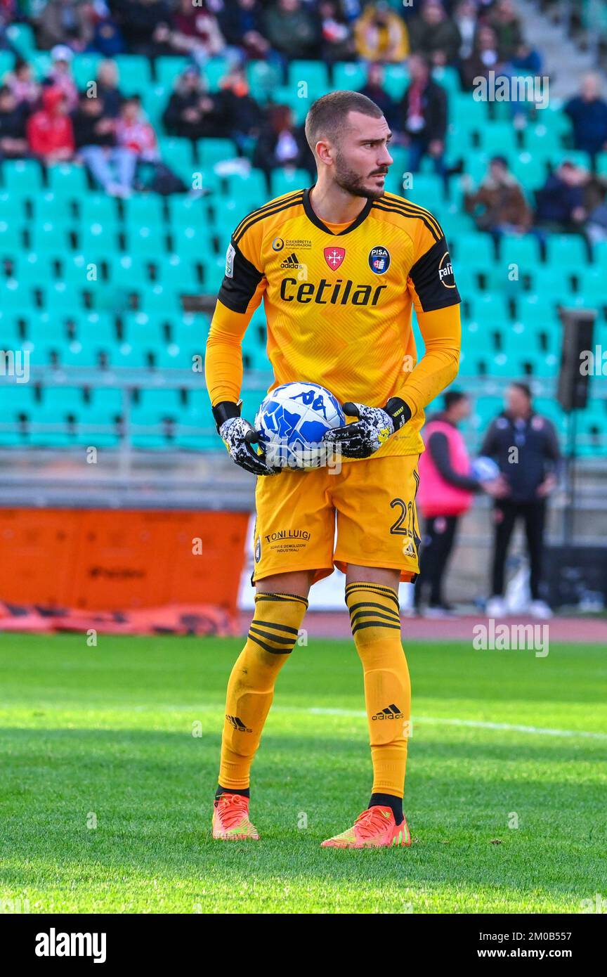 San Nicola stadium, Bari, Italy, December 04, 2022, Pisa's Alessandro ...