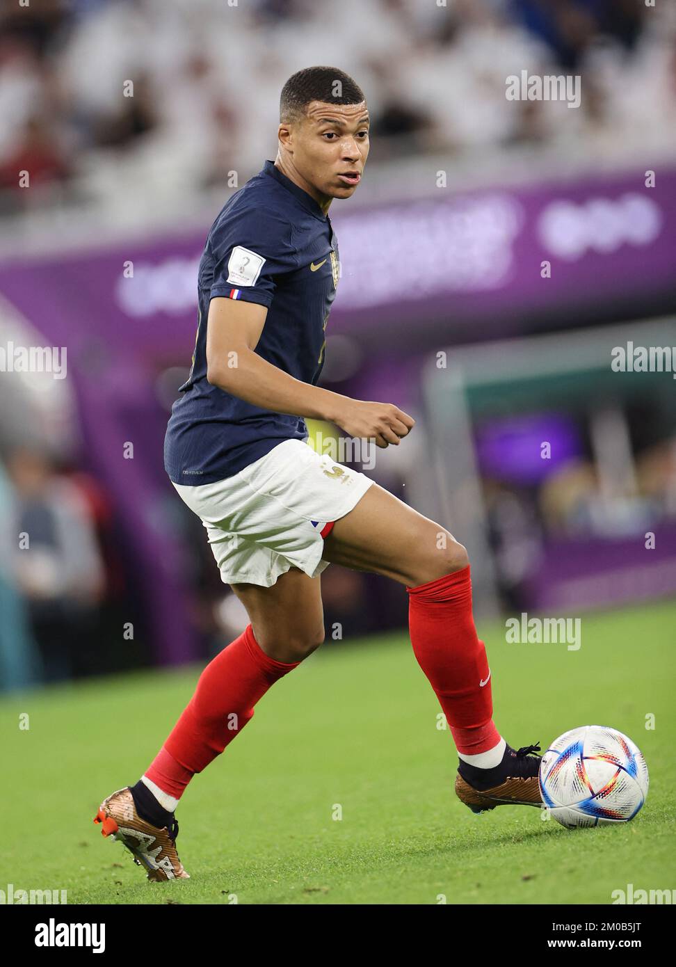 Kylian Mbappé during a match against Poland at Al Thumama stadium for ...