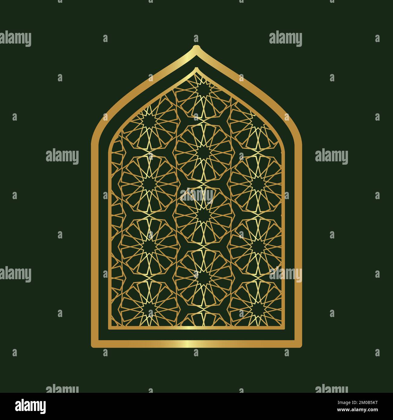 Golden arabic ornamental window with traditional islamic patterns Stock ...