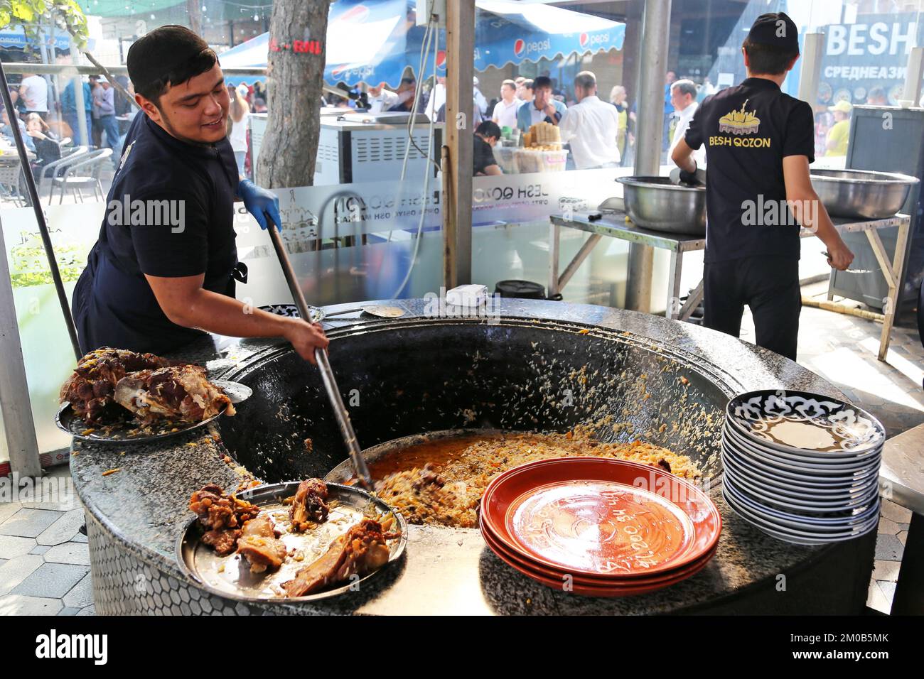 Plov (aka Pilaf or Palov) being served, Besh Qozon Plov Restaurant ...