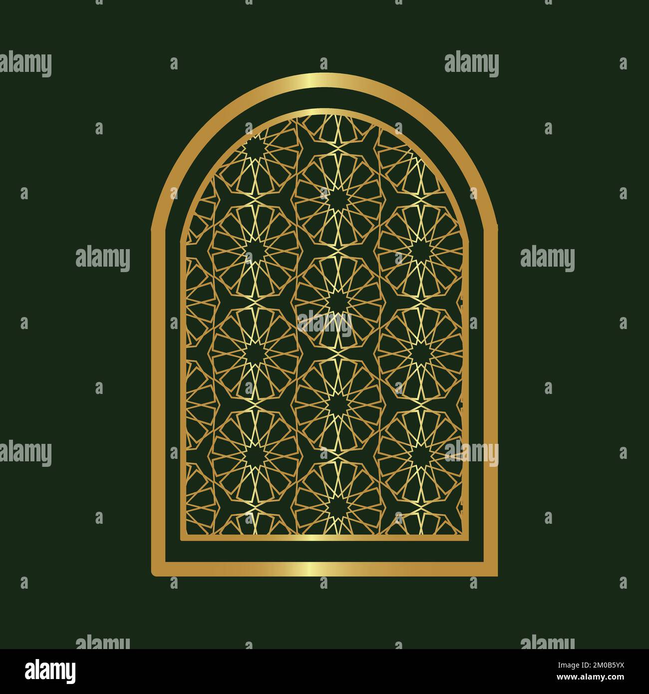Golden arabic ornamental window with traditional islamic patterns Stock ...